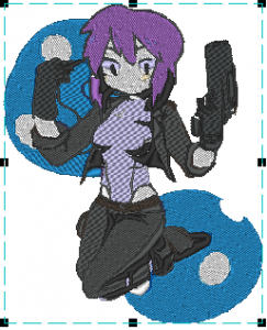 Ghost in the shell embroidery |Ghost In The Shell Motoko Kusanagi Chibi