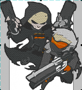 Overwatch Reaper Soldier76 chibi - A.G.E Store videogame embroidery