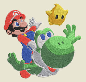 Mario Yoshi Embroidery - A.G.E Store | anime and videogame embroidery