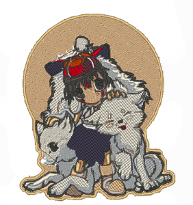 Anime Embroidery Princess Mononoke San Chibi - A.G.E Store |patterns