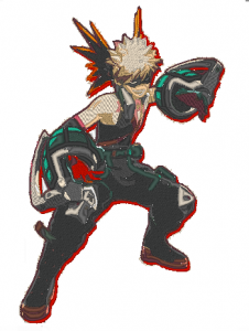 Anime Embroidery MHA Katsuki Bakugo Pose - A.G.E Store |patterns