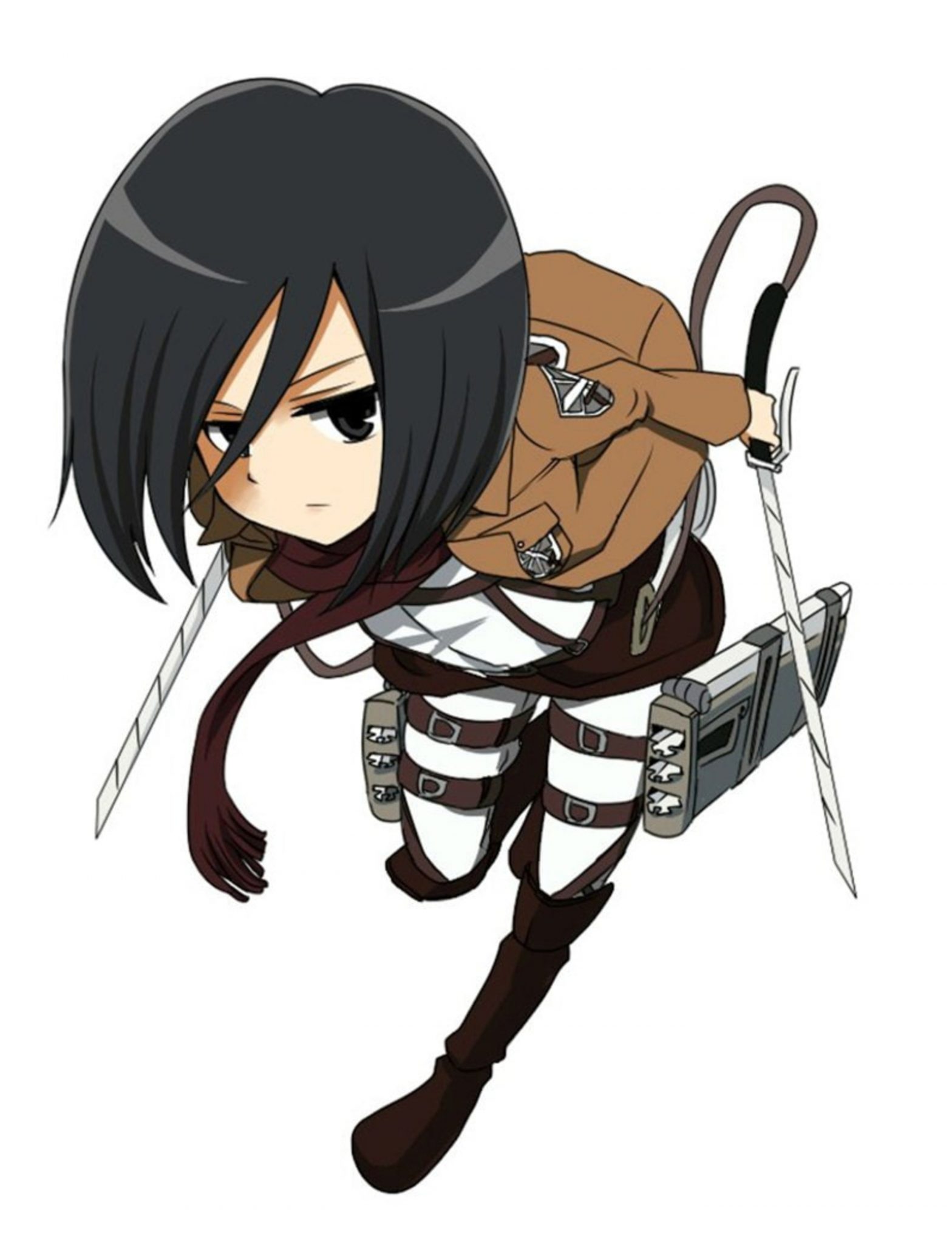Anime Embroidery AOT Mikasa Chibi Attack - A.G.E Store | embroidery