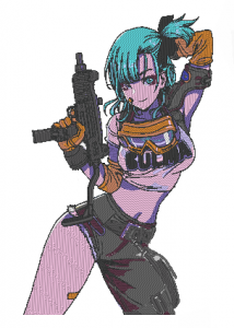Anime Embroidery Bulma Pose - A.G.E Store |anime embroidery patterns