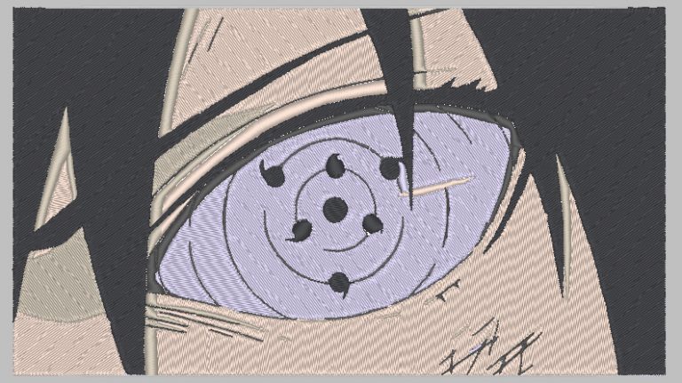 Anime Embroidery Sasuke Rinnegan Eye - A.G.E Store |anime patterns