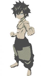 Anime Embroidery Fairy Tail Gray Stance - A.G.E Store |anime patterns