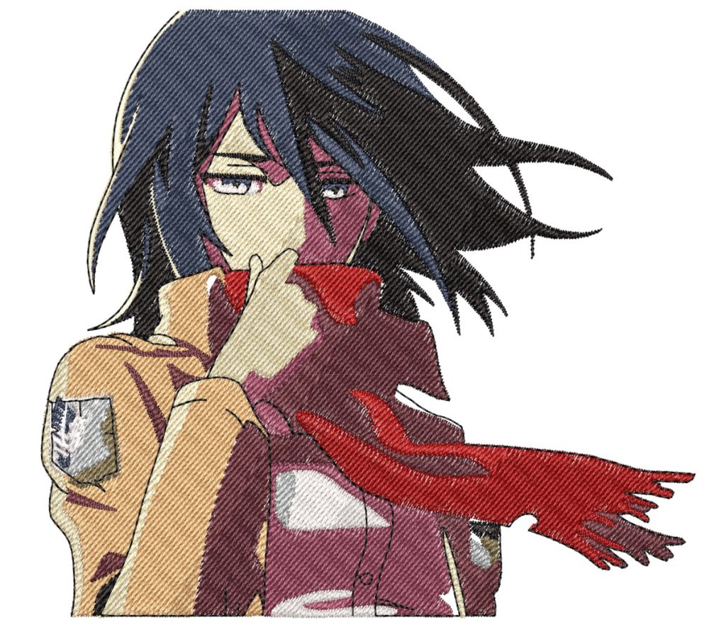 Anime Embroidery AOT Mikasa Scarf Blow - A.G.E Store |patterns