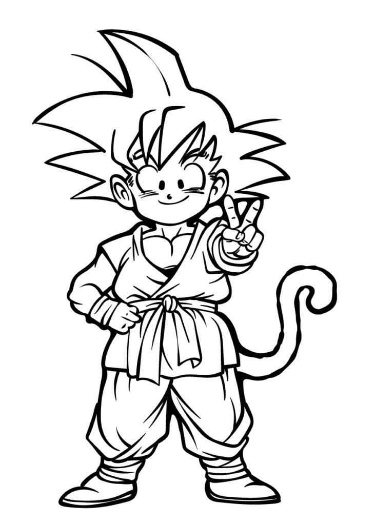Anime Embroidery Goku Peace Lineart - A.G.E Store embroidery patterns