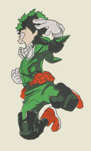 Anime Embroidery Pattern MHA Deku Jump - A.G.E Store anime patterns