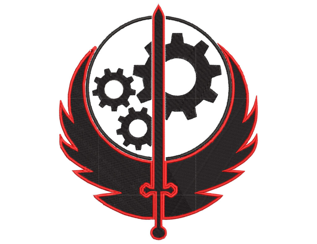 Embroidery Pattern Fallout Brotherhood Of Steel Logo