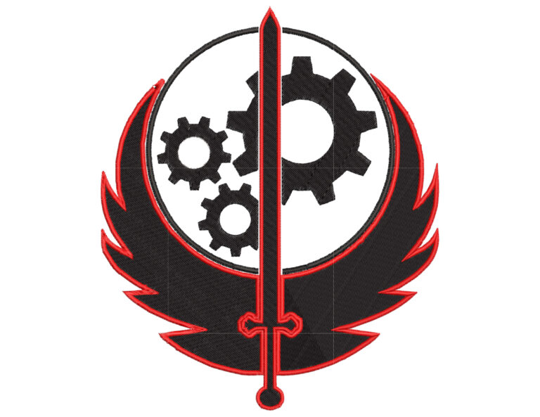 Embroidery Pattern Fallout Brotherhood Of Steel Logo