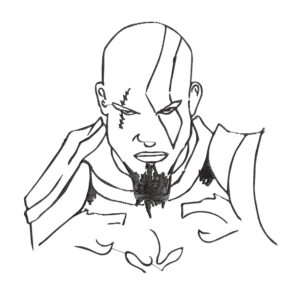 Embroidery Pattern Kratos Lineart - A.G.E Store | anime patterns