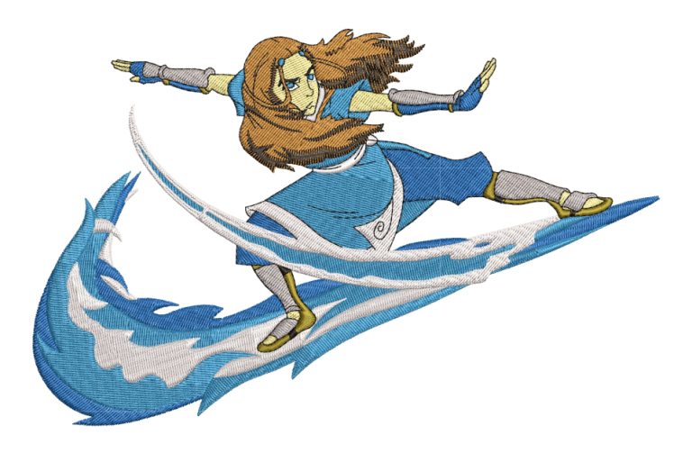 Anime Embroidery Avatar Katara Swoosh - A.G.E Store | patterns