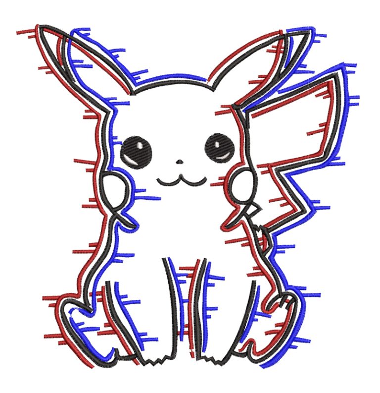 Embroidery Pattern Pikachu Glitched - A.G.E Store |anime patterns