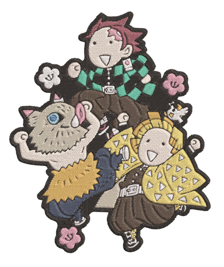 Anime Embroidery Pattern Demon Slayer Happy Chibi - designs
