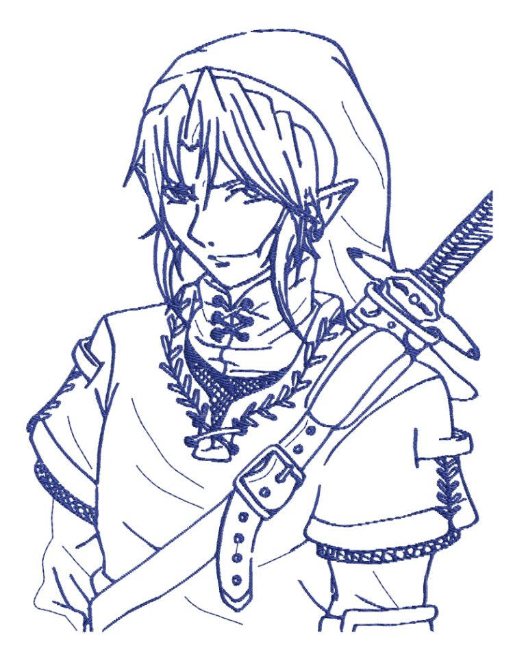 Embroidery Pattern Zelda Link Lineart - A.G.E Store | anime design