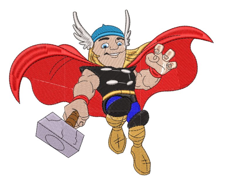 Embroidery Pattern Thor Chibi - A.G.E Store |anime designs