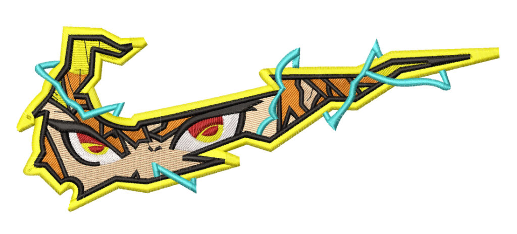 Anime Embroidery Pattern Zenitsu Eye Swoosh - A.G.E Store