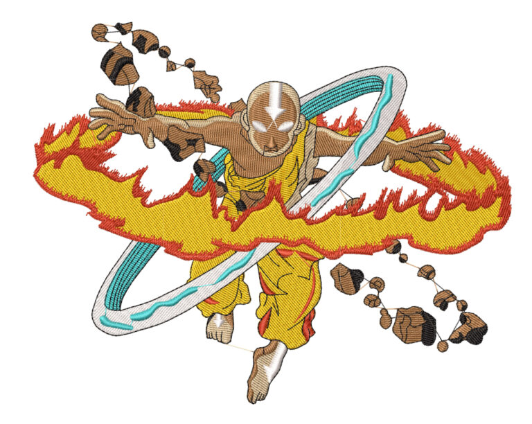Anime Embroidery Avatar Aang Swirl - A.G.E Store | anime designs