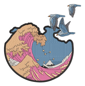 Embroidery Pattern Great Wave Kanagawa - A.G.E Store | designs