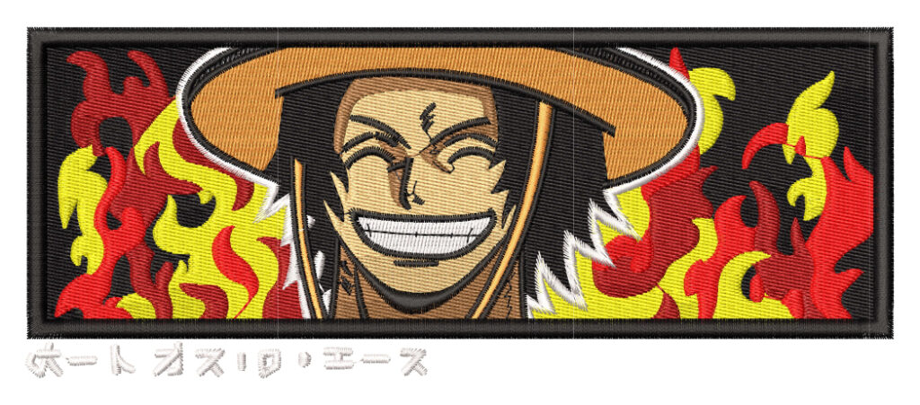 Anime Embroidery Pattern Ace On Fire - A.G.E Store | designs