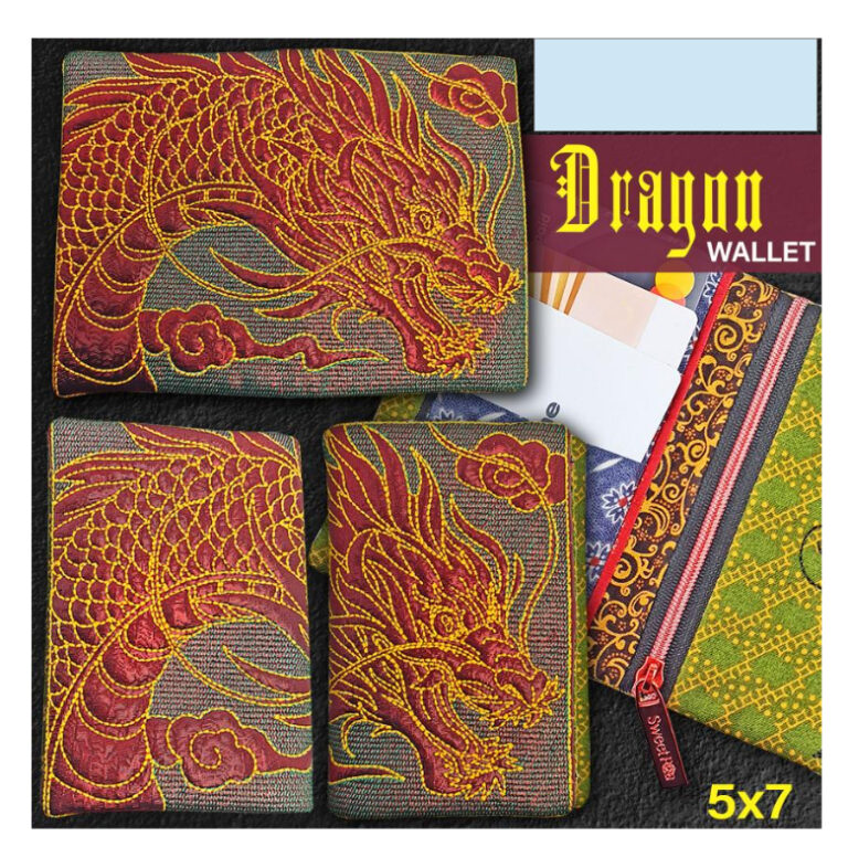 Embroidery Pattern ITH Dragon Wallet - A.G.E Store | designs