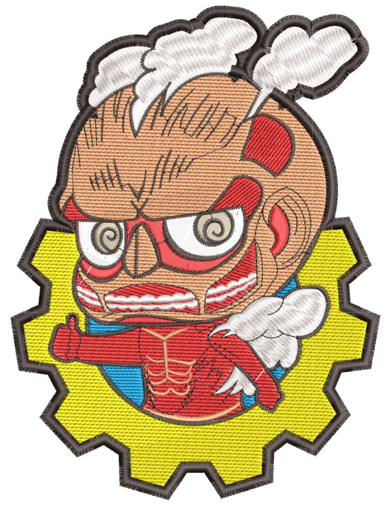 Anime Embroidery AOT Colossus Titan Chibi - A.G.E Store | designs patterns