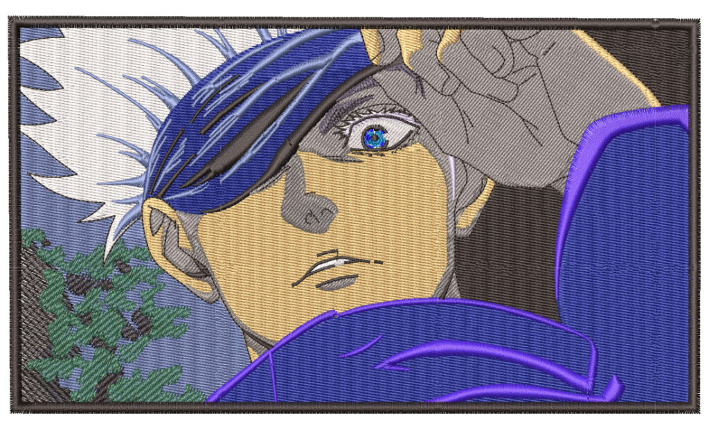 Anime Embroidery Jujutsu Gojo Peeks - A.G.E Store | designs patterns