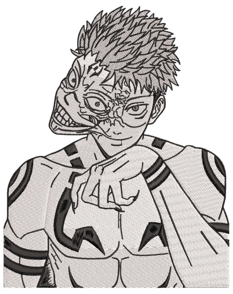 Anime Embroidery Pattern Sukuna 2 Face - A.G.E Store | designs