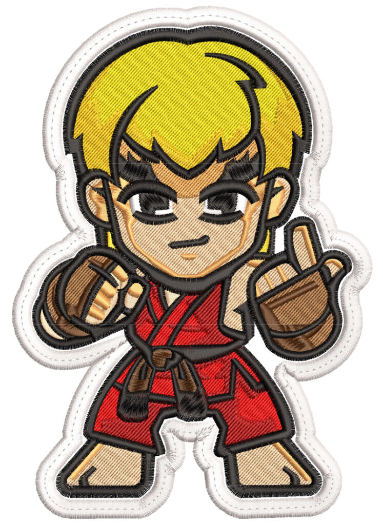 Embroidery Pattern Ken Street Fighter Chibi Patch - A.G.E Store | designs