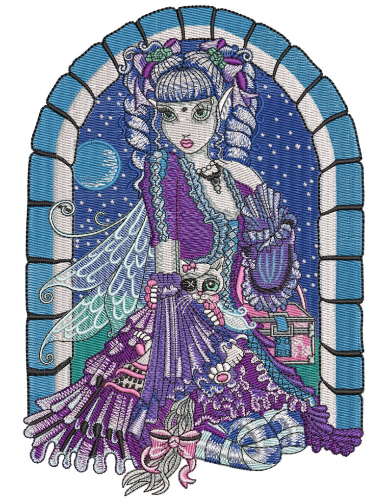 Embroidery Pattern Steampunk Girl Gate - A.G.E Store | designs
