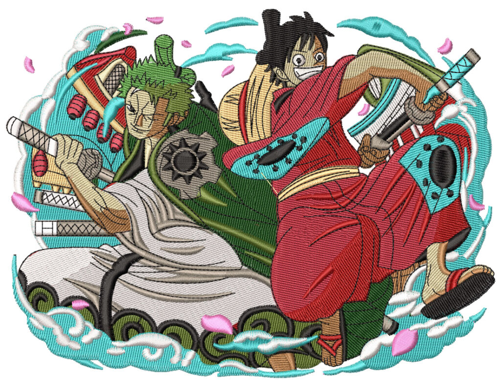 Anime Embroidery Zoro Luffy Back 2 Back - A.G.E Store | designs patterns