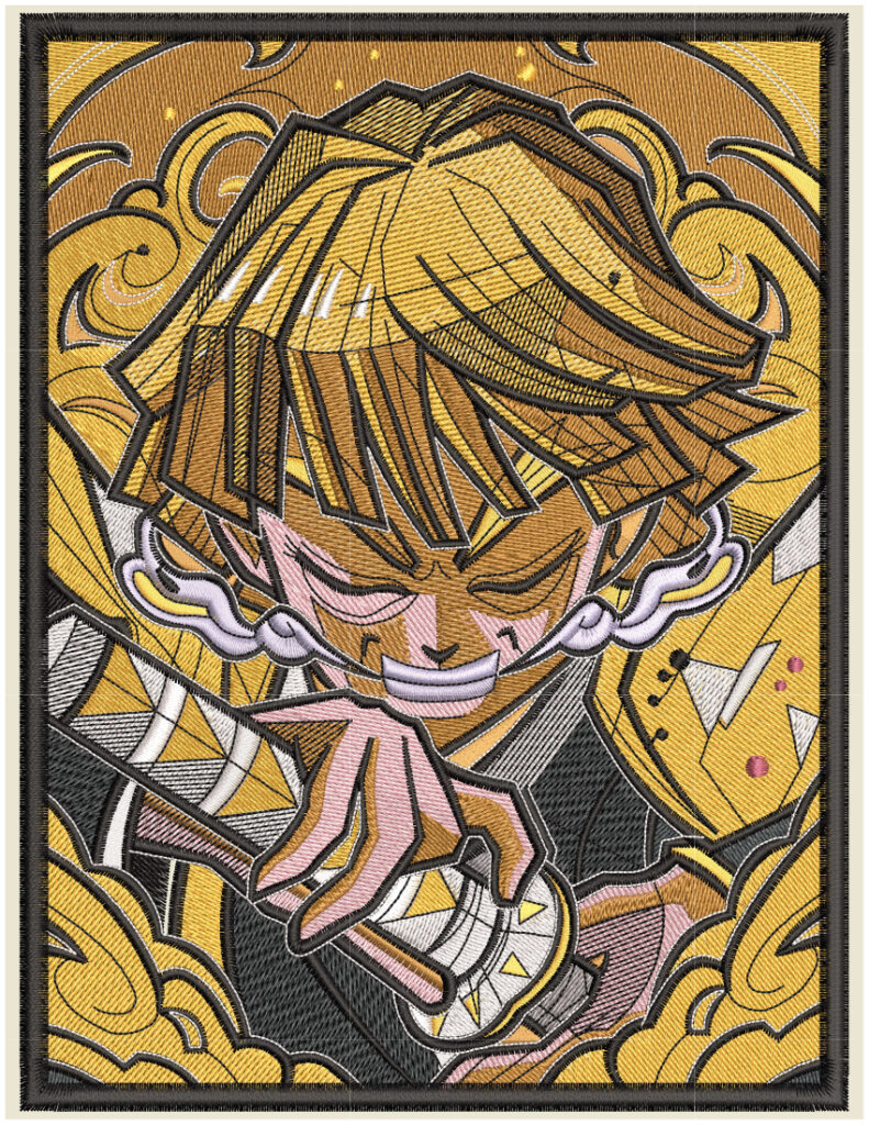 Anime Embroidery Pattern Zenitsu Golden - A.G.E Store | designs