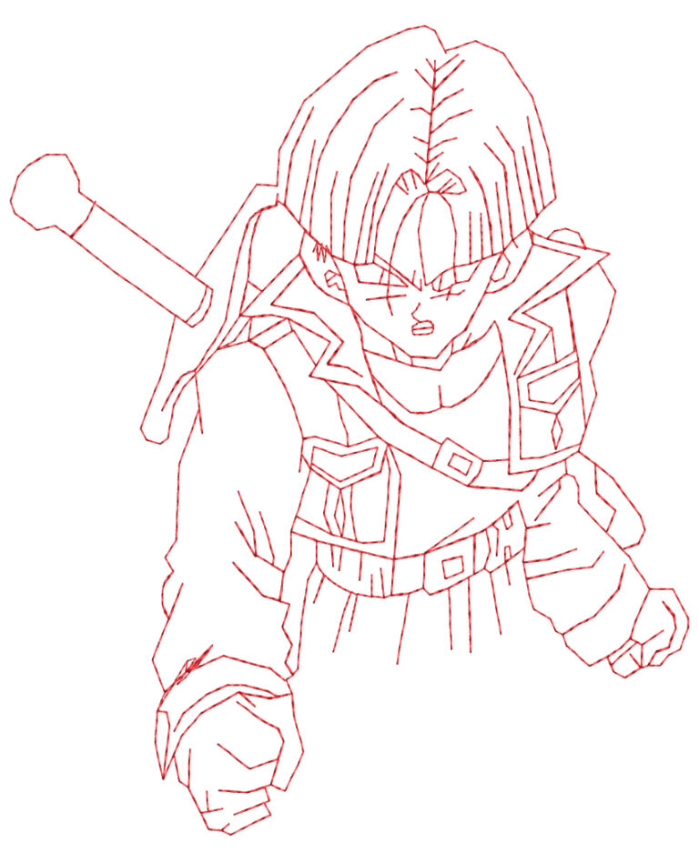 Anime Embroidery Pattern DB Trunks Lineart - A.G.E Store | designs