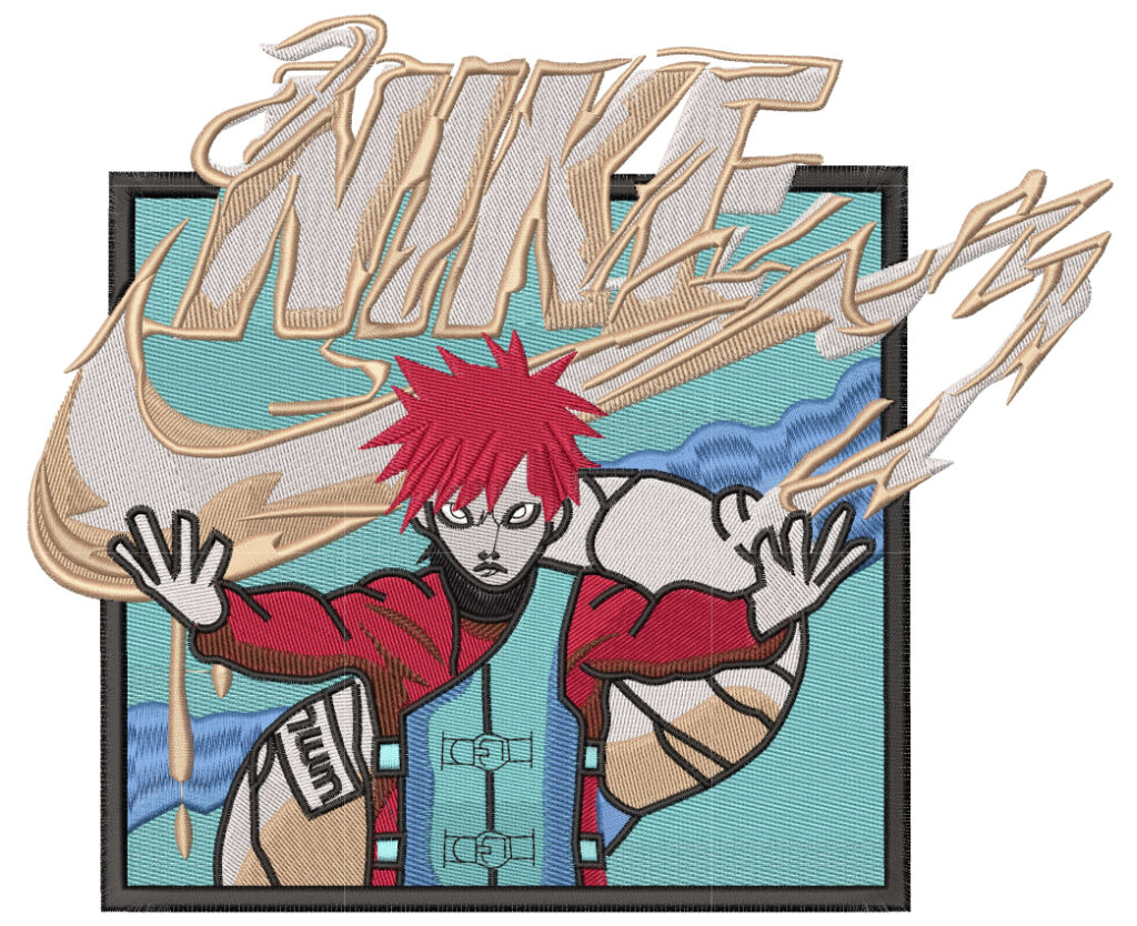 Anime Embroidery Pattern Gaara summons Swoosh - A.G.E Store | designs