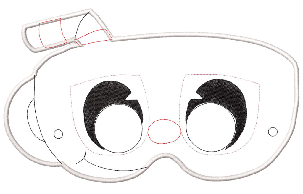 Embroidery Pattern Cuphead Mug Mask - A.G.E Store | designs