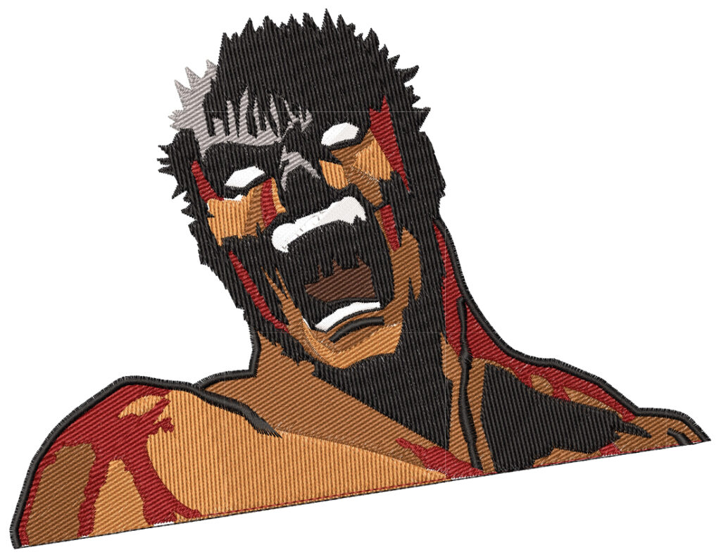 Anime Embroidery Pattern Berserk Guts Screams - A.G.E Store | designs