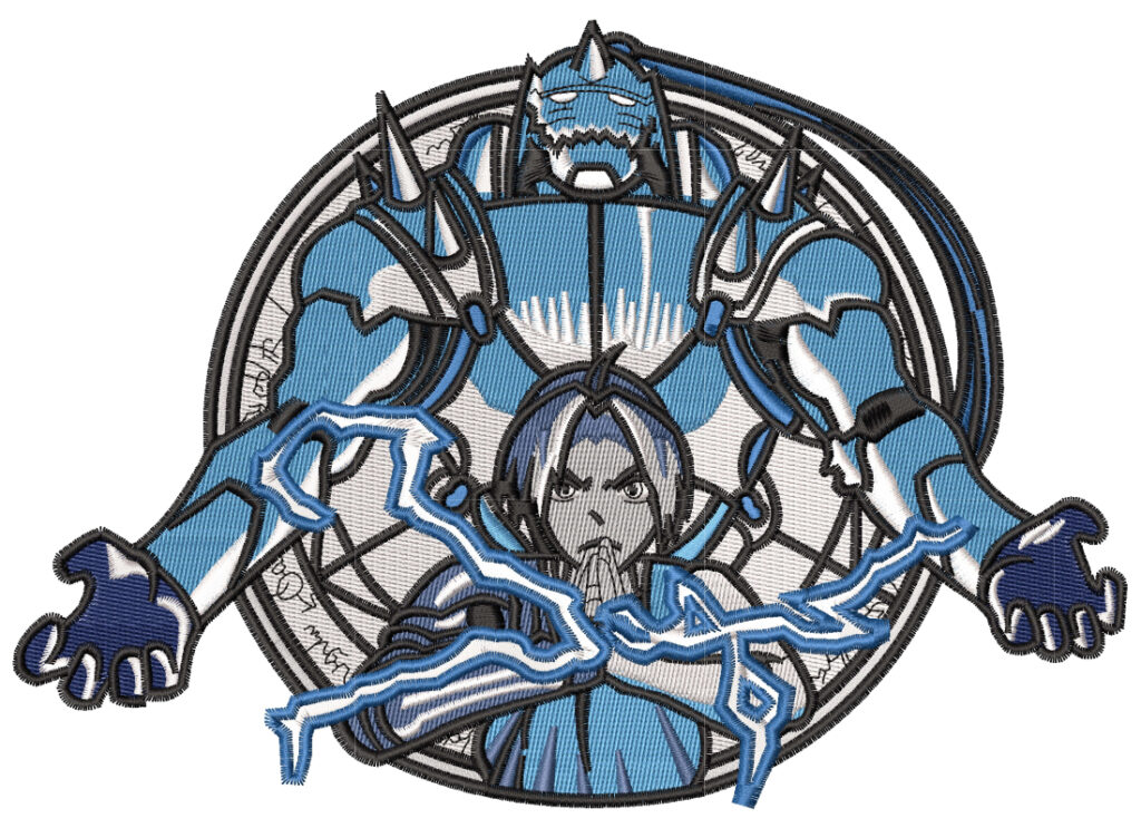 Anime Embroidery Pattern FMA Brothers Round - A.G.E Store | designs