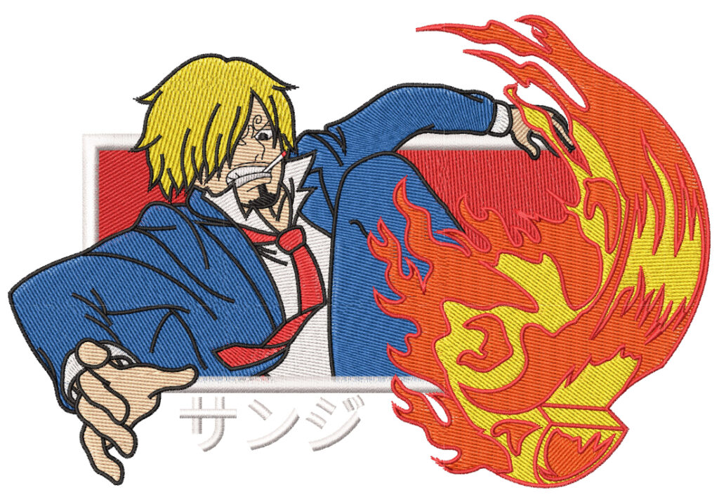 Anime Embroidery Pattern Sanji Fire Stomp - A.G.E Store | designs