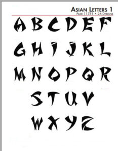 Embroidery Pattern Asian Letter Font - A.G.E Store | designs