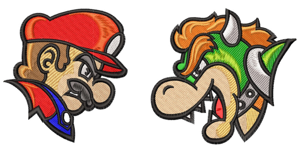 Embroidery Pattern Mario Bowser Face Off - A.G.E Store | anime designs