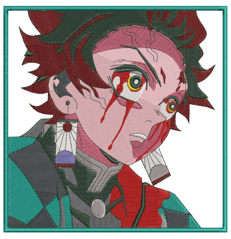 Anime Embroidery Pattern Tanjiro Eyes Bleed - A.G.E Store | designs