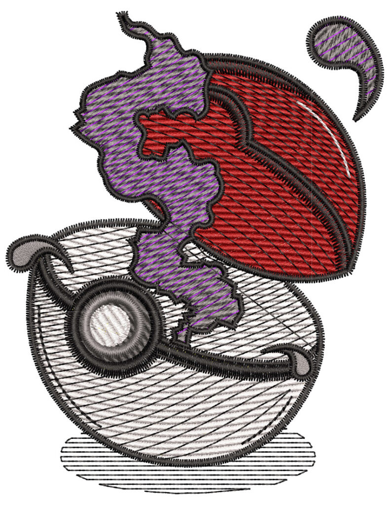 Embroidery Pattern Dark Pokeball - A.G.E Store | anime designs