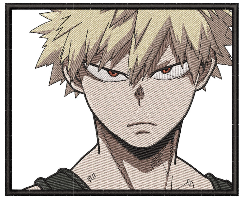 Anime Embroidery Pattern Katsuki Bakugo Frown - A.G.E Store | designs