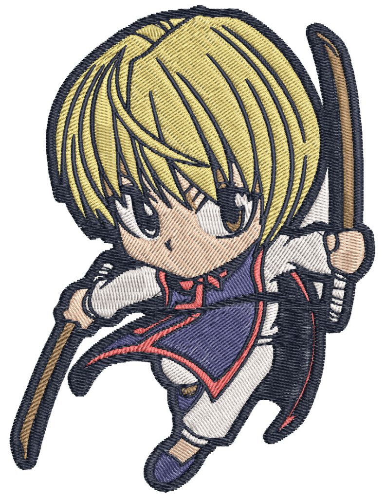 Anime Embroidery Pattern Kurapika Chibi Swords - A.G.E Store | machine ...