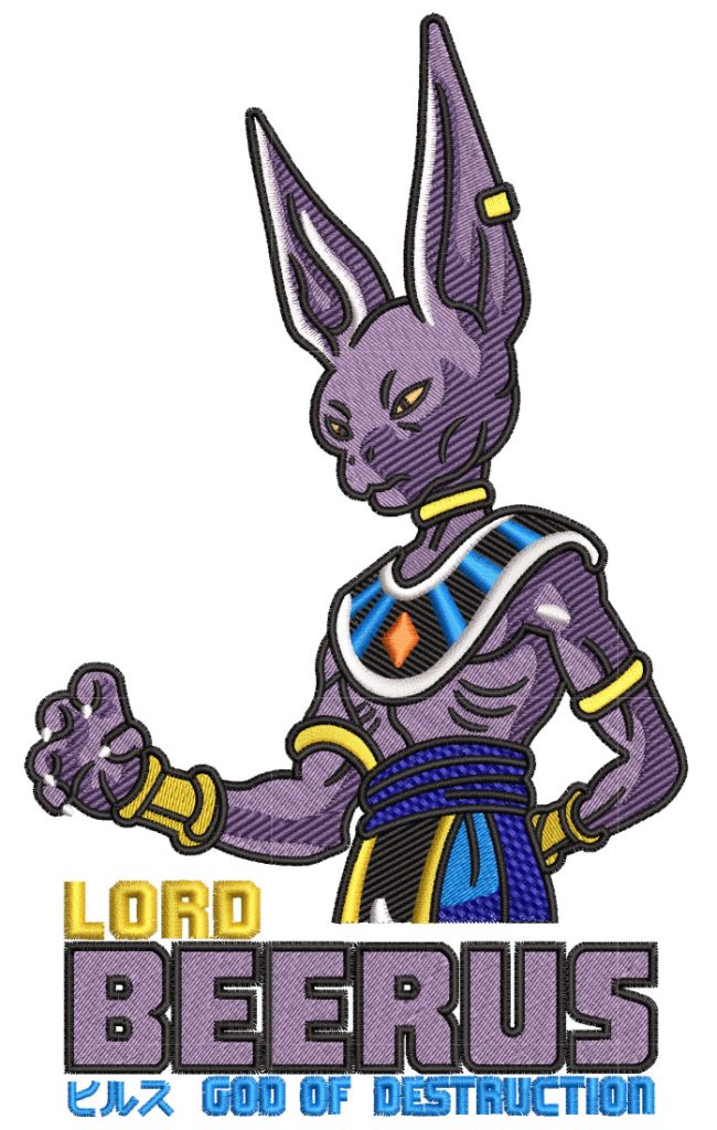 Anime Embroidery Pattern Lord Beerus Grab - A.G.E Store | machine designs