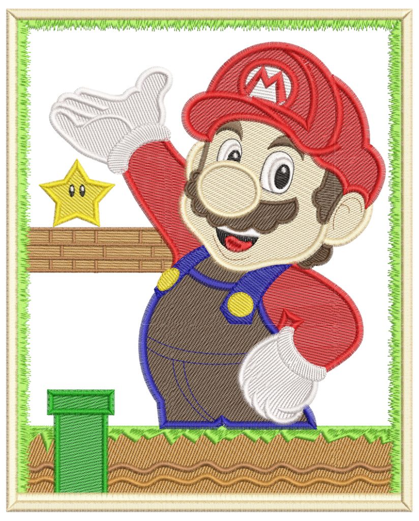 Embroidery Pattern Super Mario Scene - A.G.E Store | machine designs