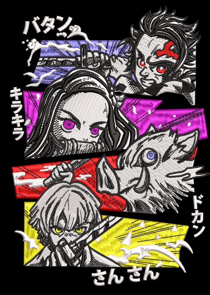 Anime Embroidery Pattern Demon Slayer Group - A.G.E Store | machine designs