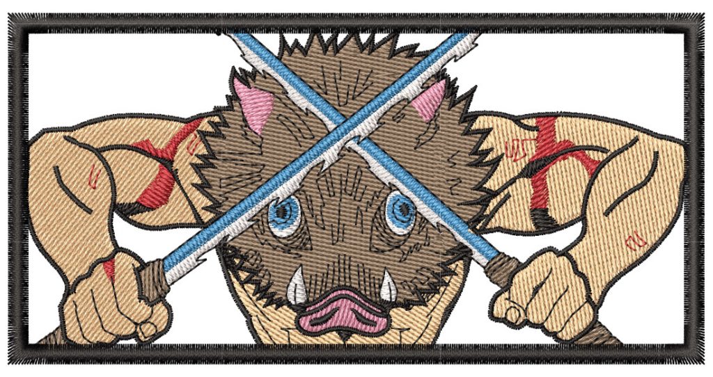 Anime Embroidery Pattern Inosuke Double Cross - A.G.E Store | machine ...