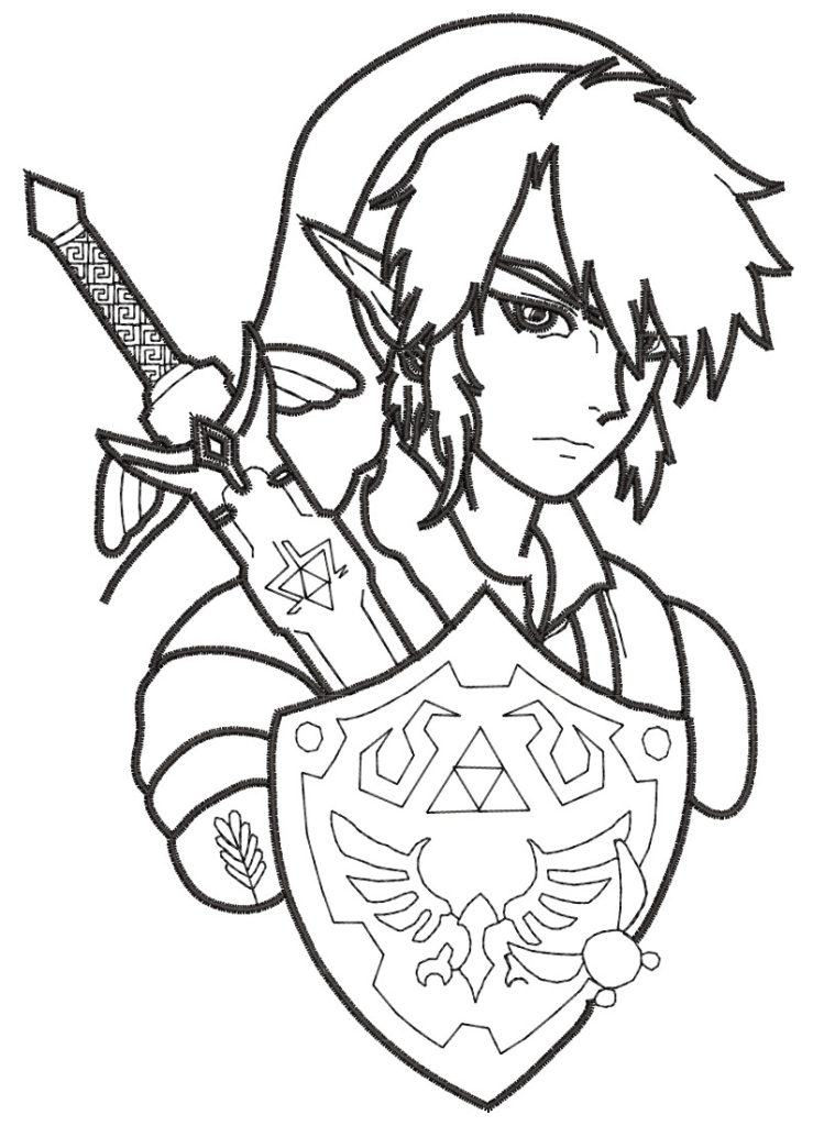 Embroidery Pattern Zelda Link Lineart - A.G.E Store | machine designs