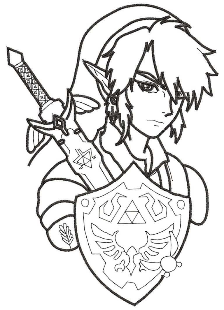 Embroidery Pattern Zelda Link Lineart - A.G.E Store | machine designs